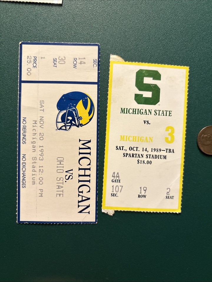Michigan Wolverines Football Ticket lot 1968 RON JOHNSON OHIO STATE ...