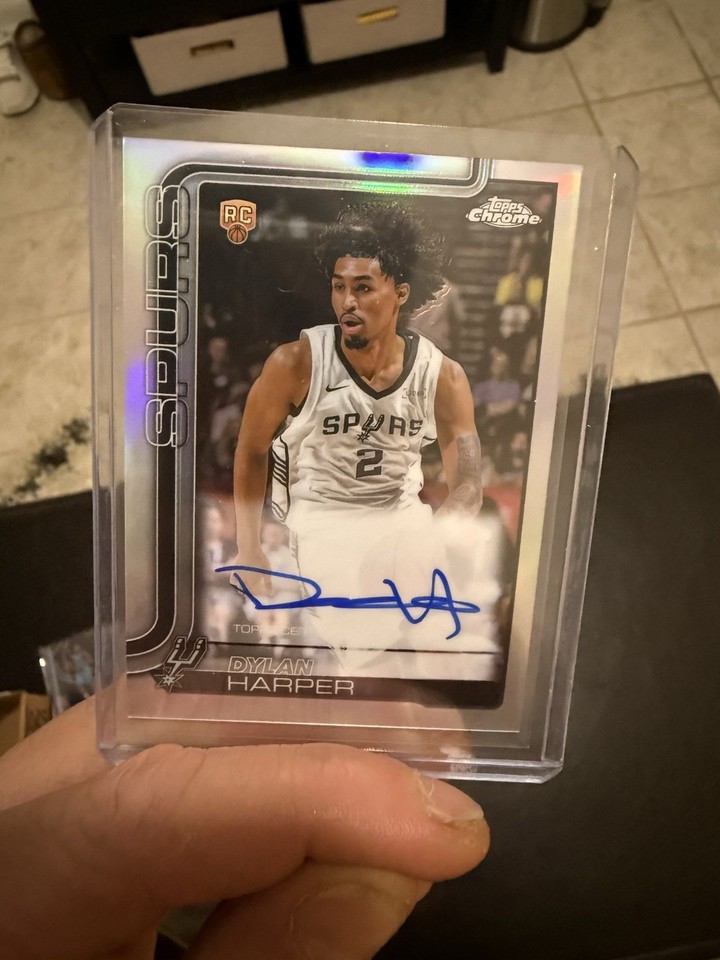 2025-26 Topps Chrome Autograph Card #TCAR-DH Dylan Harper RC Refractor ...