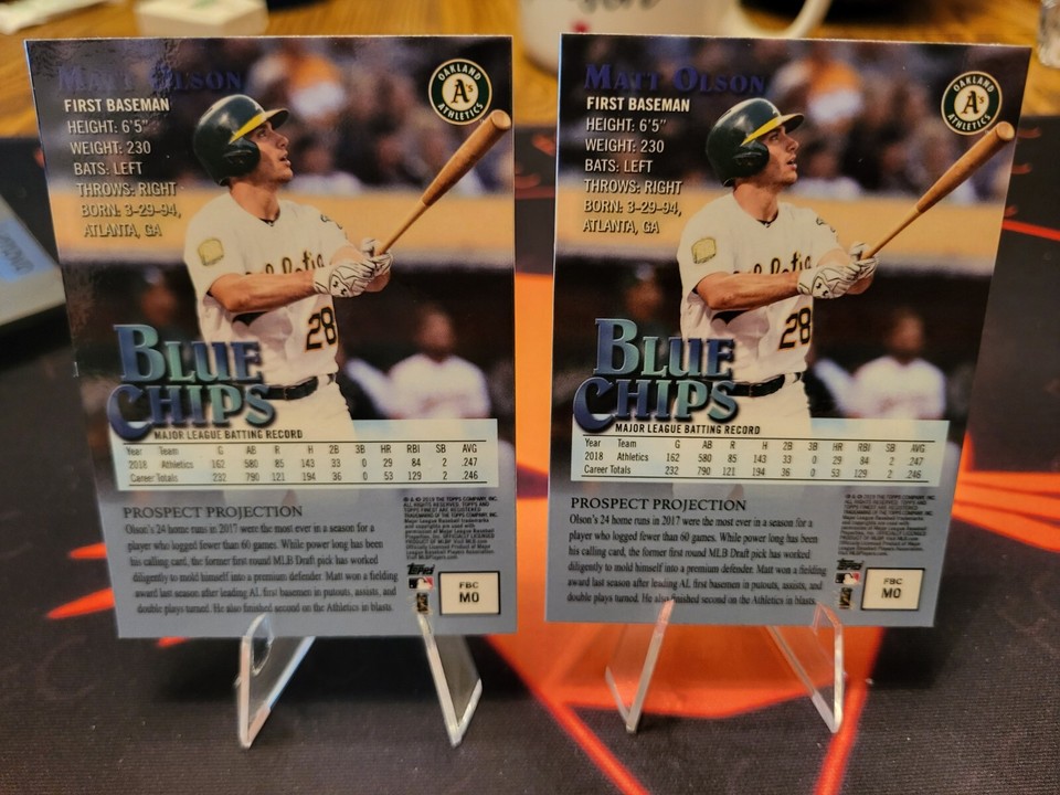 (2) 2019 Topps Finest Baseball Blue Chips #FBC-MO Matt Olson | eBay