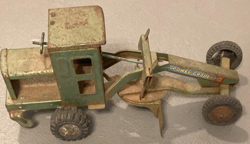 vintage GREEN POWER GRADER Marx tractor equipment toy steel tin USA | eBay