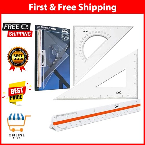 Mr. Pen Architectural Triangular Ruler Set with 12 Inch Triangular ...