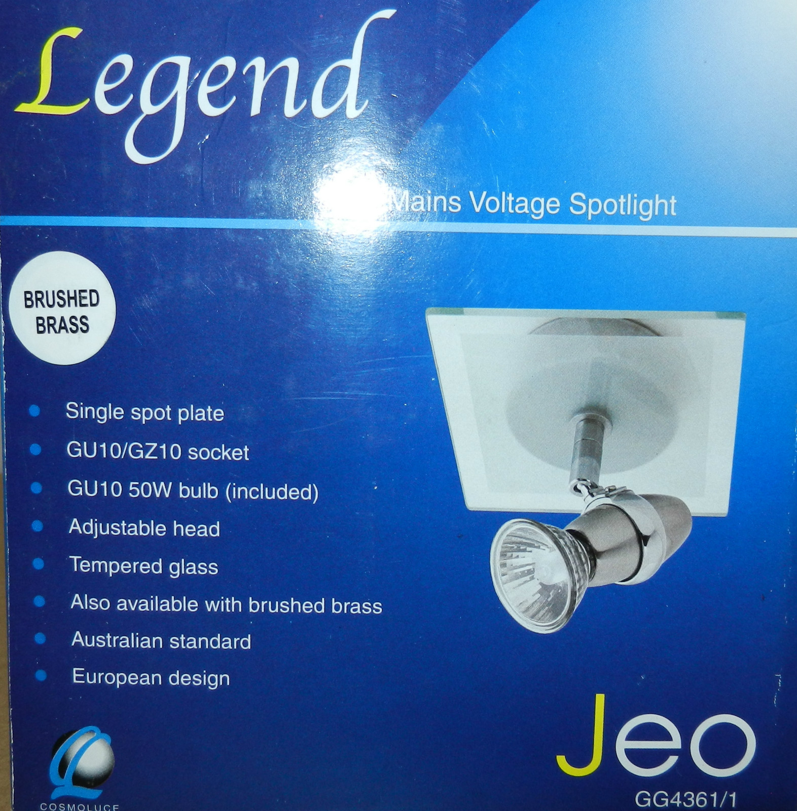 Single Spot Plate Spotlight GU10/GZ10 Socket Colour Brushed Brass - NEW ...