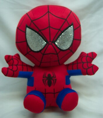 TY LARGE SPIDER-MAN Marvel Comics W/ SILVER EYES 9" Plush STUFFED ...