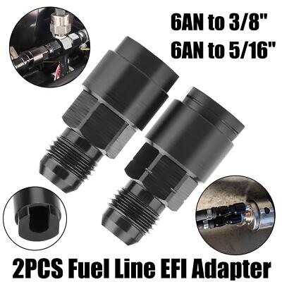 2Pack Fuel Line EFI Rail Adapter AN6 to 5/16" & 3/8" Fittings Feed ...