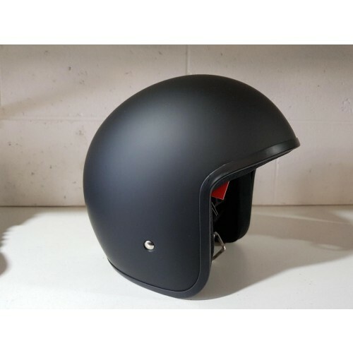 ELDORODO HARLEY STYLE LOW PROFILE OPEN FACE MOTORCYCLE HELMET BLACK XS ...
