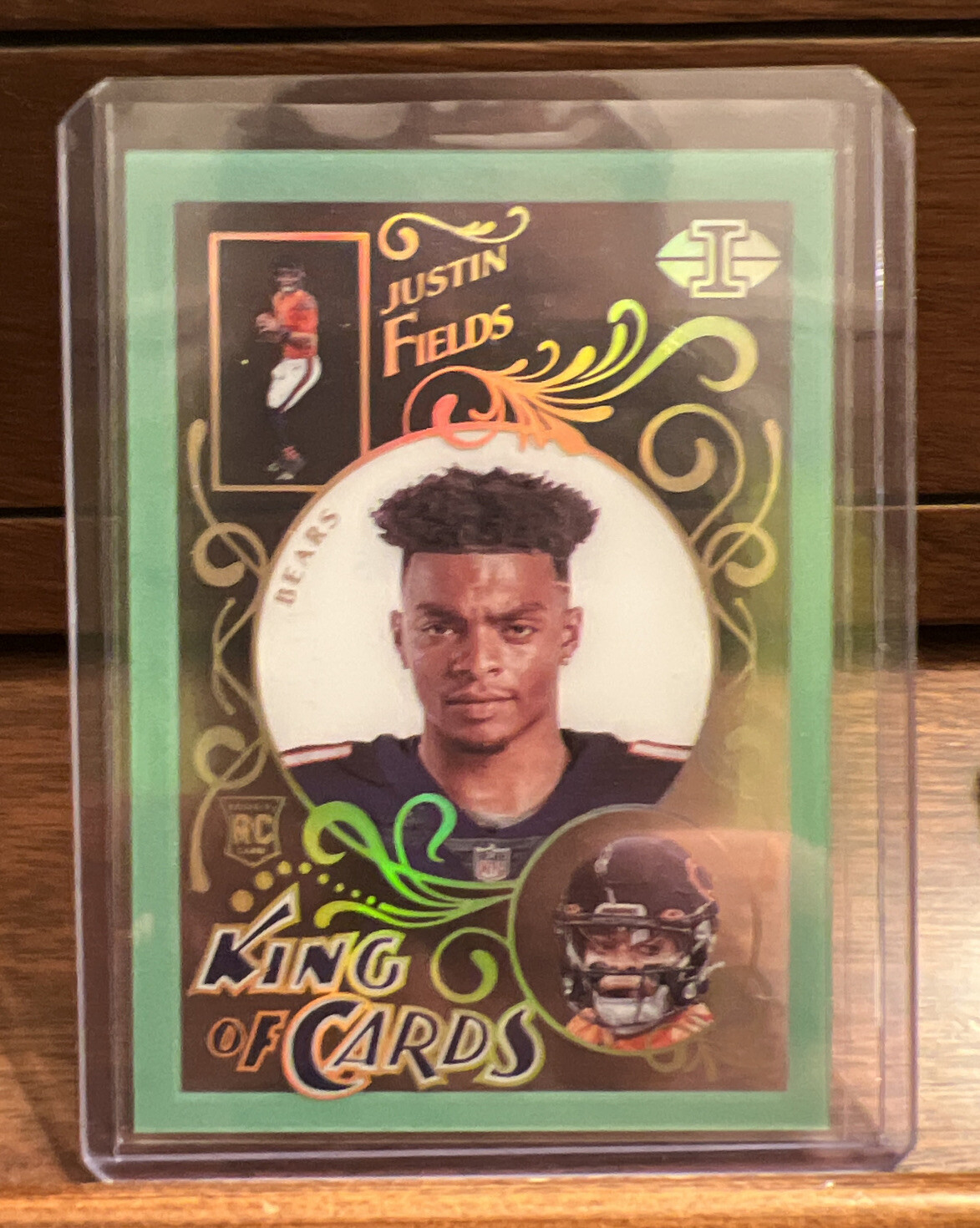 Justin Fields 2021 Panini Illusions King of Cards Rookie GREEN Bears ...