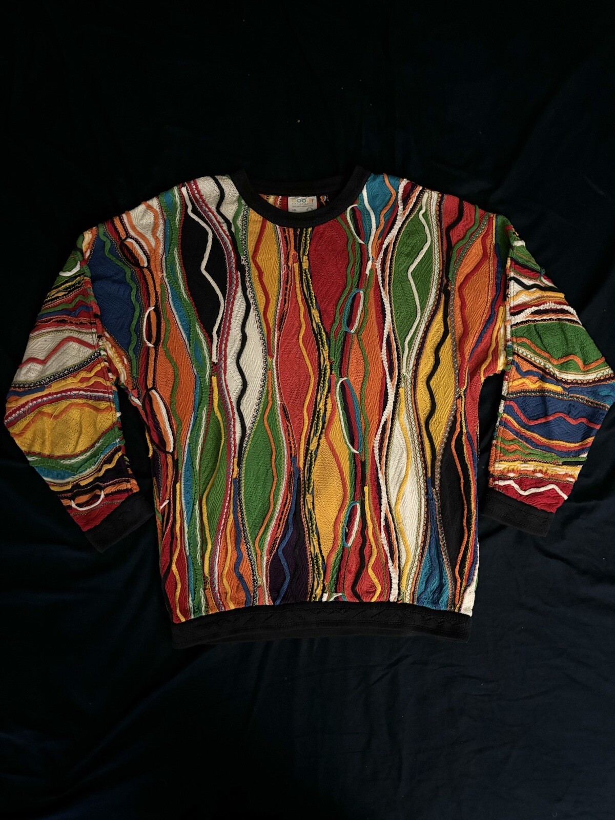 Vintage COOGI Australia Multicolor Textured Knit Swea… - Gem