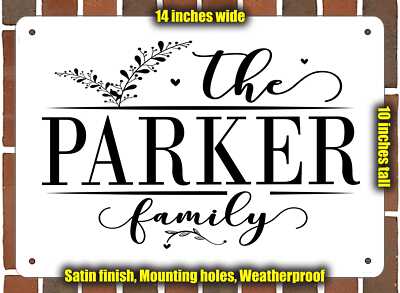 Parker Family Decorative Metal Door or Wall Plaque (Style 2) | eBay