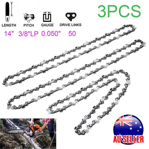3 x Chainsaw Chain Fit for Stihl 14" Bar 50DL 3/8 LP 050 Gauge MS191 ...