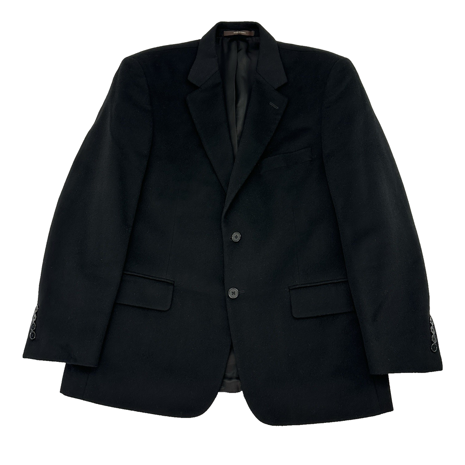 Tasso Elba Cashmere Blazer Coat Men 40S Black SB 2B 100%Cashmere Jacket ...