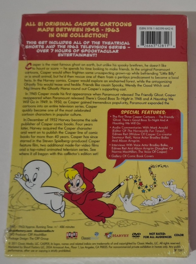 Casper the Friendly Ghost The Complete Collection 1945-1963 DVD Sealed ...