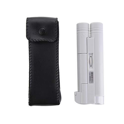 Handheld Jewelry Magnifier, 100X Zoom Microscope Double Tube Loupe Mini ...