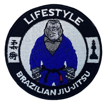 Brazilian Jiu Jitsu Lifestyle Patch Gorilla Iron-on Badge BJJ Gi Kimono ...