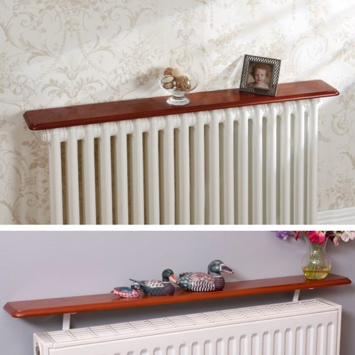 Easy Fit Radiator Shelf No Drilling Heat Reflecting Oak Finish 24" / 36 ...