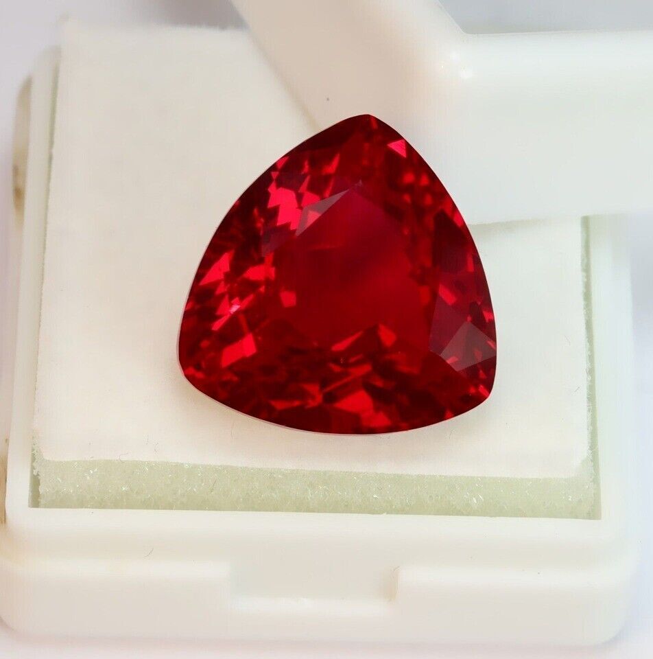 Certified 10 Ct+ Natural Trillion Cut Flawless Burmese Red Ruby Loose ...