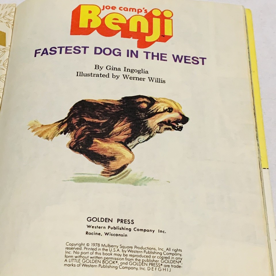 vintage A Little Golden Book Benji Fastest Dog in the West Children's ...