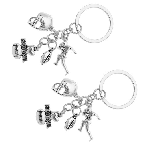 2PCS Rugby Keychain Sports Keyring Car Key Holder Backpack Ornament ...
