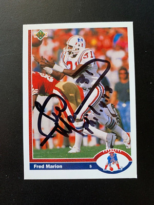 Fred Marion Signed 1991 Upper Deck #375 Card New England Patriots ...