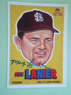 Max Lanier - 50th Anniversary Autographed Baseball card #31 - St. Louis ...