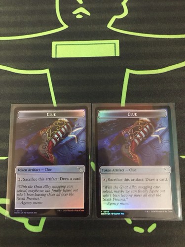 MTG Magic The Gathering Clue Token Foil X2 MKM 015 Double Sided ...
