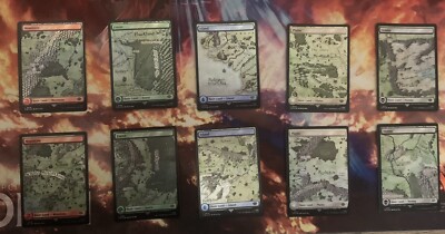 Complete Set *FOIL FULL ART MAP LANDS* (10/10) Lord Of The Rings NM/LP ...