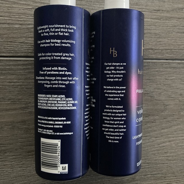 HB Hair Biology Volumizing 1 Shampoo & 2 Conditioners 12.8oz Each for ...