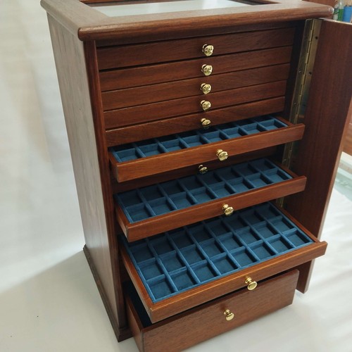 Mobile Coin Chest - Walnut Color - Coin Holder 16 Drawers | eBay