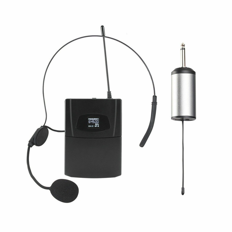 Wireless Lavaliere Cordless Microphone Lapel Mic Headset Selectable ...