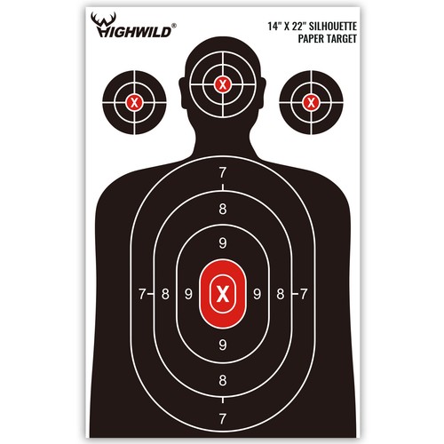 Shooting Range Silhouette Paper Target 50 Pack-14X22 for Handguns ...