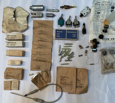 Lot VTG Electronic Repair Parts Fuses Capacitors Semicon Switches Tubes ...