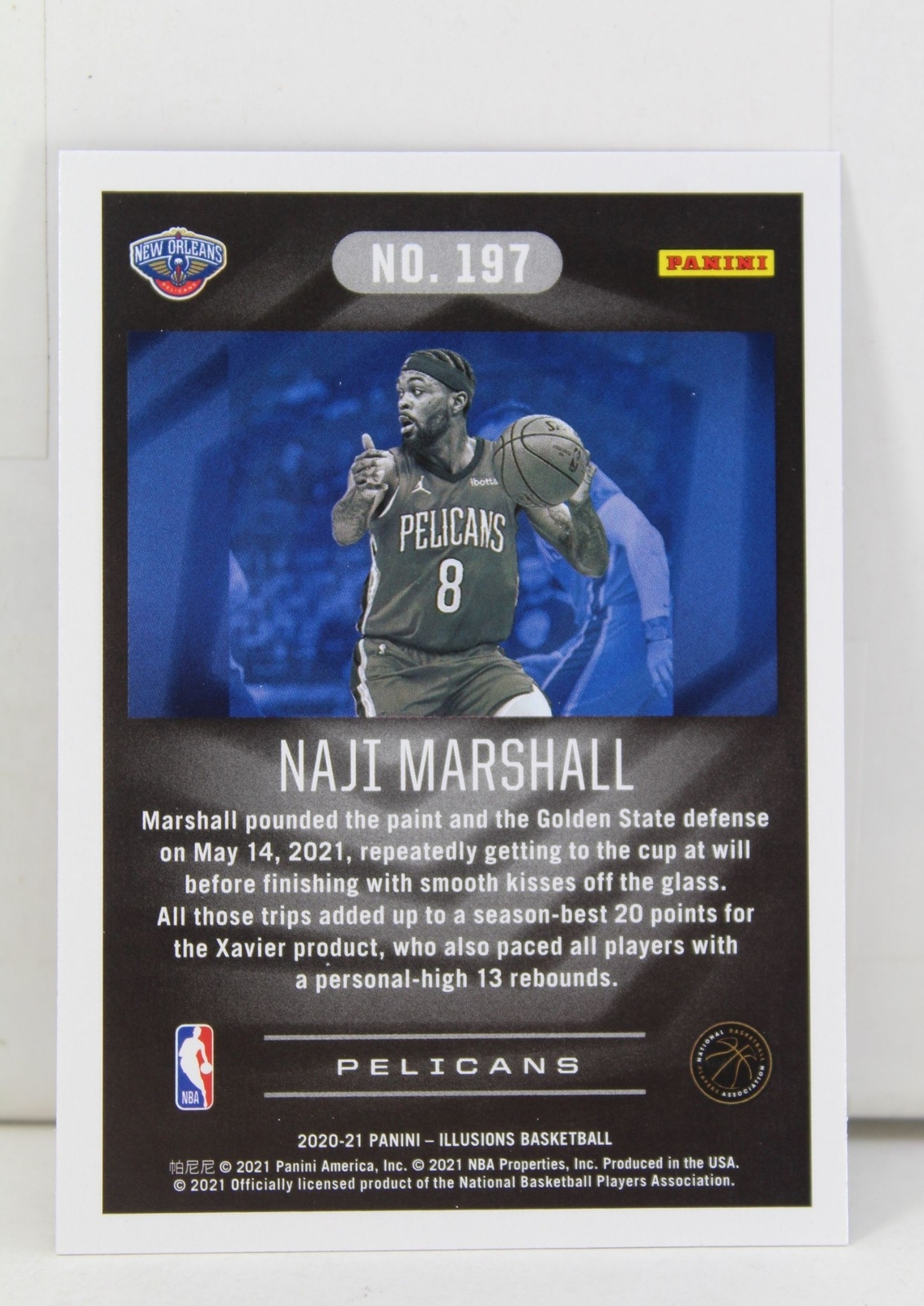 Naji Marshall RC 2020-21 Illusions Basketball Holo Refractor Rookie ...