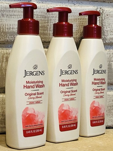 3 Pack Jergens Original Cherry Almond Moisturizing Hand Wash Soap Pump ...
