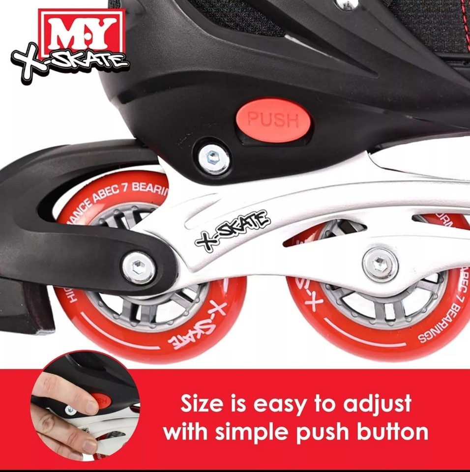 Kids Adjustable Inline Roller Skates UK 5-7 – M.Y X-Skate Roller Boots ...