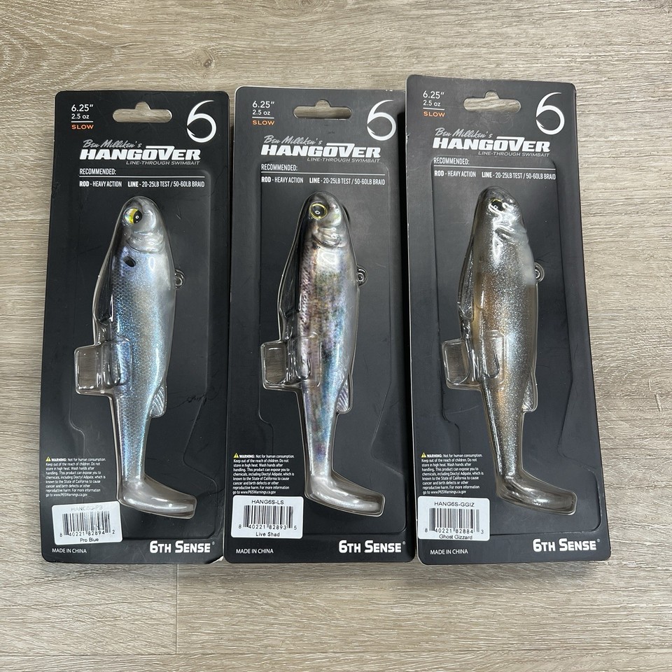 Lot Of 3 6th Sense Ben Miliken Hangover Swimbait Live Shad Pro Blue Ghost Gizz | eBay