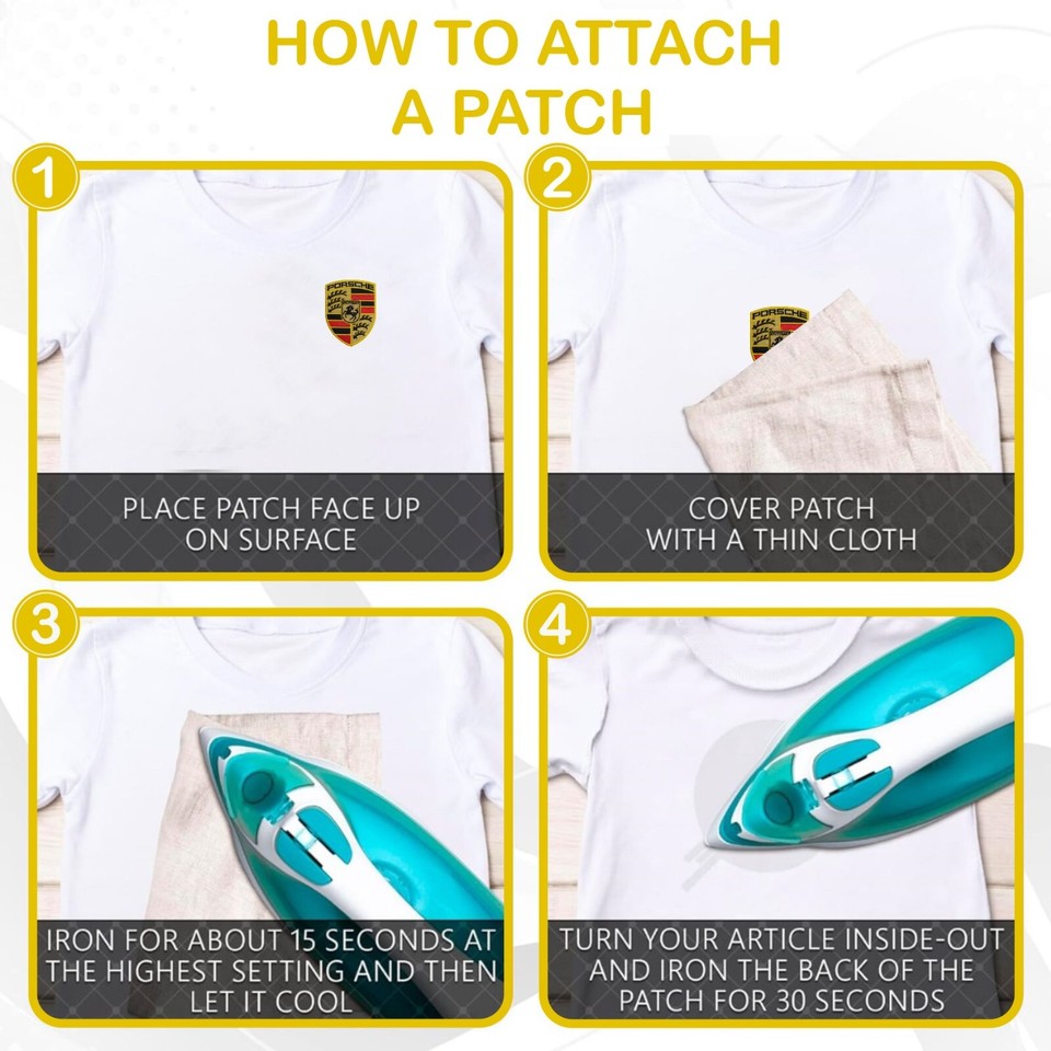 Porsche Logo Iron On Patch-Sew Patch-Embroidered Patch 2.9"x3.8" | eBay