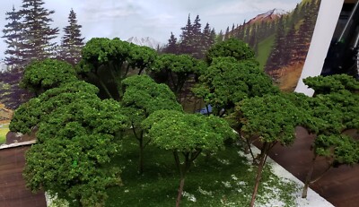 NEW 100 N SCALE TREES 4 TRAIN LAYOUT SCENES DIORAMAS WAR GAMES 1 1/2 ...