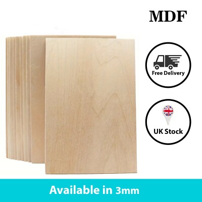 MDF Sheets 1.5mm & 3mm Thick Ideal for Crafting, Model Making & School ...