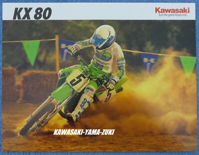 1991 KX80 Kawasaki Sales Brochure [OEM] KX80-R1 KX80-T1 USA No Holes ...