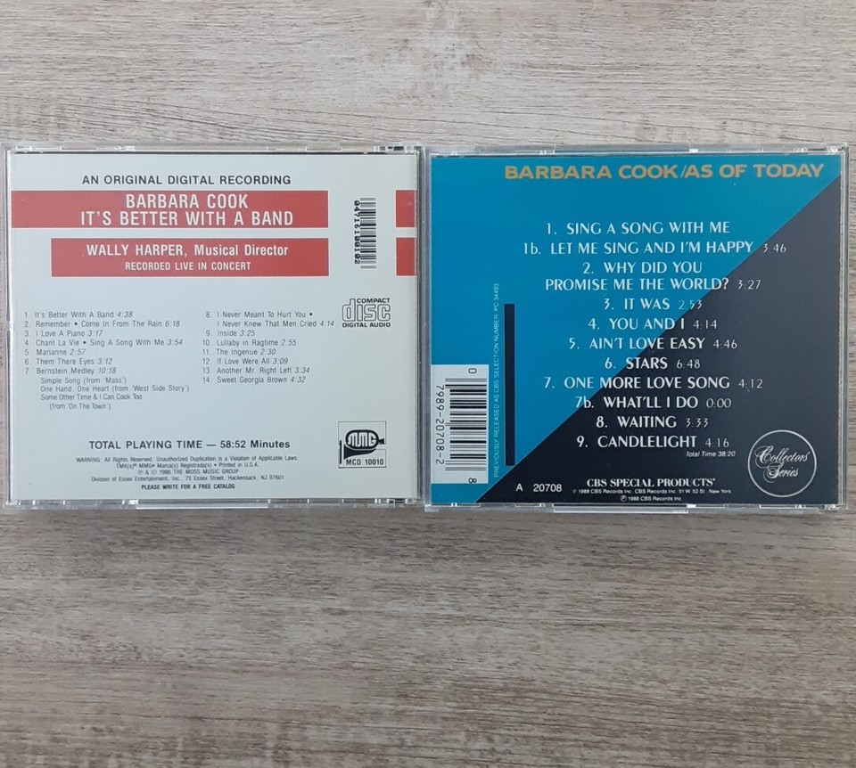 Barbara Cook CD Lot of 2 It's Better With A Band As Of Today | eBay