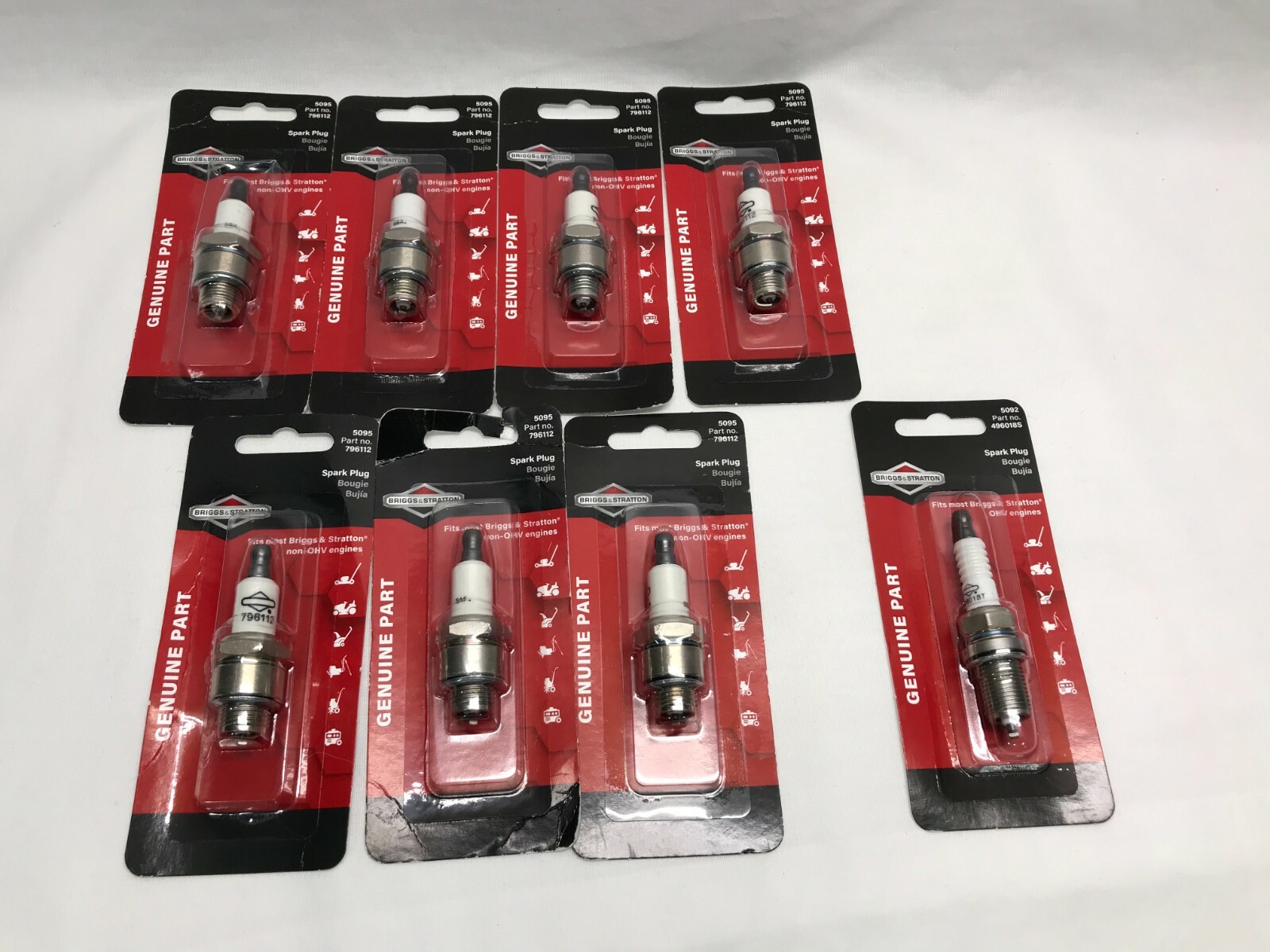 Briggs and Stratton Spark Plugs Model Number 796112 496018S - Lot of 8 ...