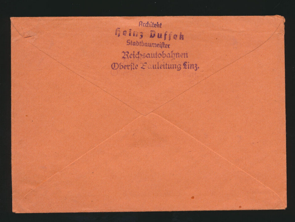 Brief 1944 aus Linz nach Budweis mit b6+12 Pfg. Großer Preis von Wien ...