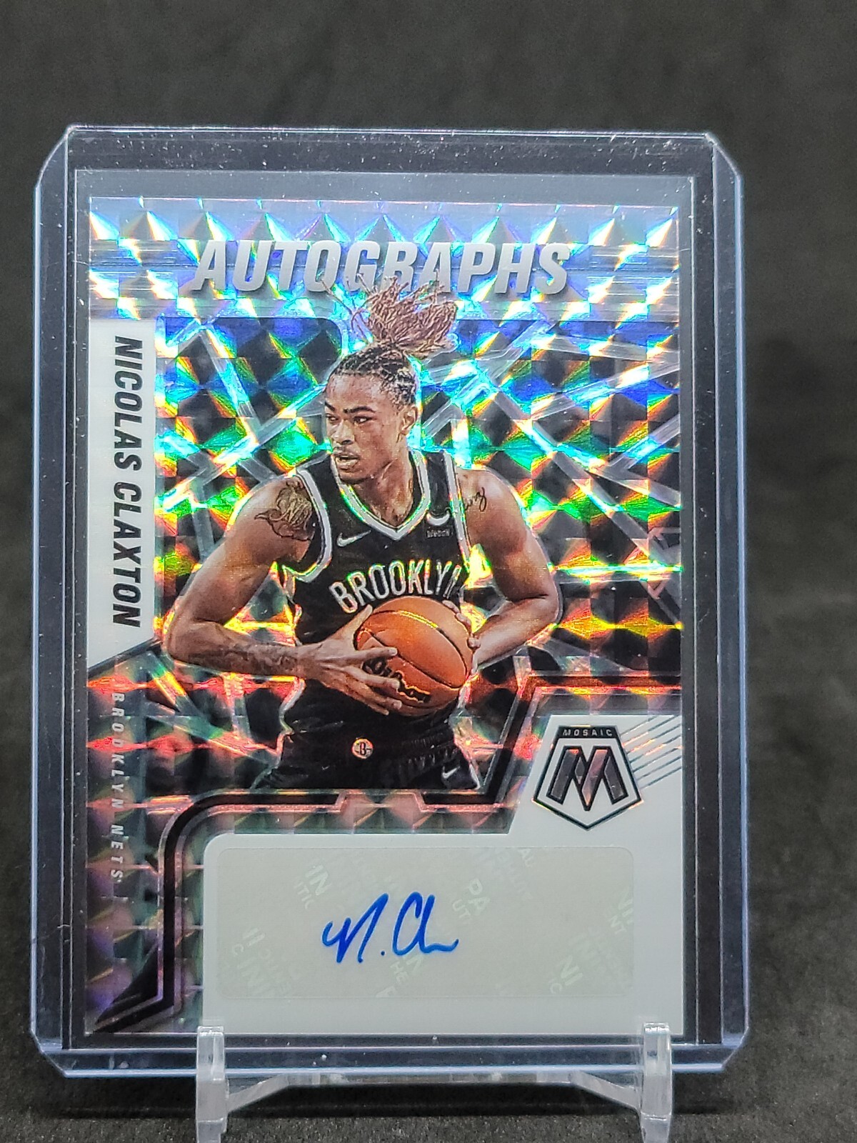 2021-22 Panini Mosaic Basketball NICOLAS CLAXTON Auto Brooklyn Nets | eBay
