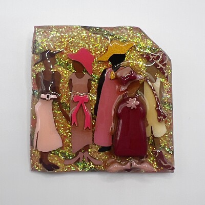 Lucinda Woman Pins Brooch Pin Ladies Hat Glitter Pink Resin Glossy 2 ...