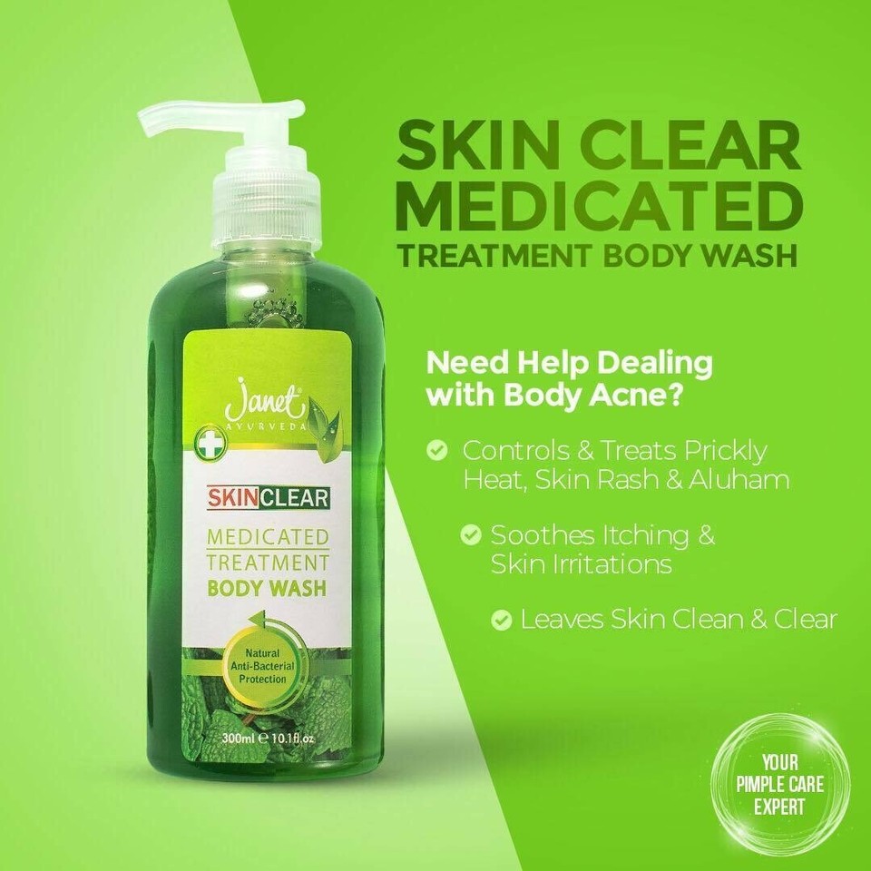 Janet Ayurveda Skin Clear Medicated Body Wash Body Cleansing Best for ...