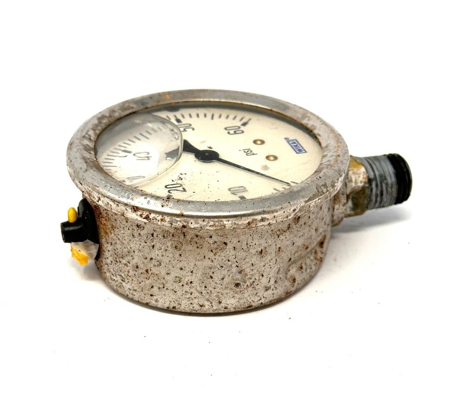 WIKA 4201477 Pressure Gauge 0-60 PSI Liquid Filled Type 213.53 4” 6D | eBay