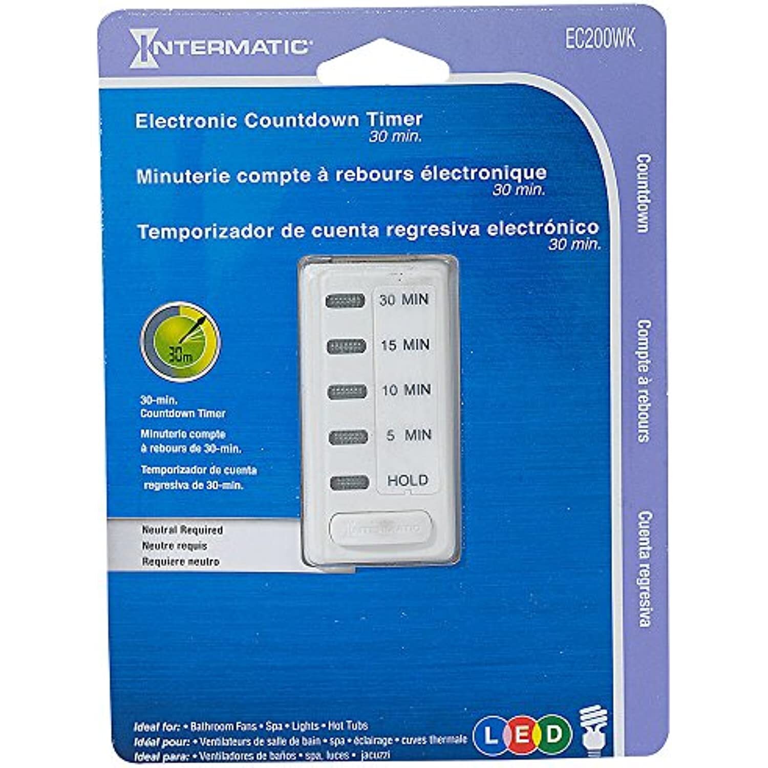 Intermatic EC200WK 5/10/15/30 Minute Countdown Timer, White | eBay