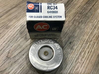 NOS GENUINE GM CAMARO CORVETTE A/C DELCO RC-34 15 LB. RADIATOR CAP ...