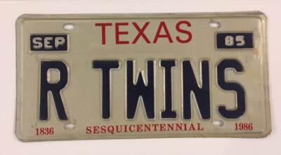Vanity OUR TWINS license plate Ressemblance Alike Same MLB Baseball ...