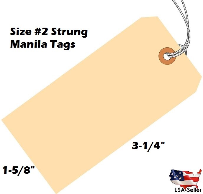 Manila Tags With String Hang Shipping Label Scrapbook Strung Sizes 1 2 ...