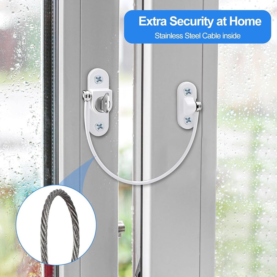 4Pcs Window Restrictors Locks Durable Locks for Baby Safety PVC, Window ...